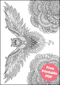 Free Bird Mandala Printable Coloring Pages for Adults - Aunty Michelle's
