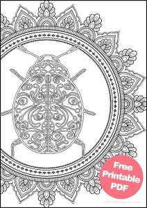 Free Insect Mandala Printable Coloring Pages for Adults - Aunty Michelle's