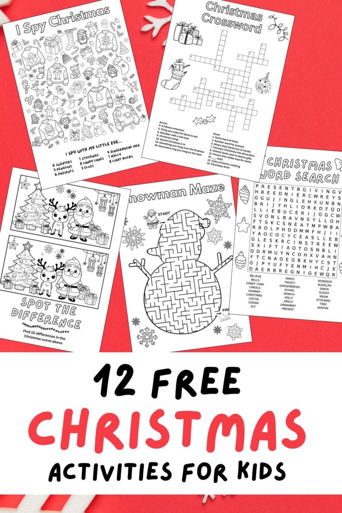 Free Printable Christmas Activities for Kids - Aunty Michelle's