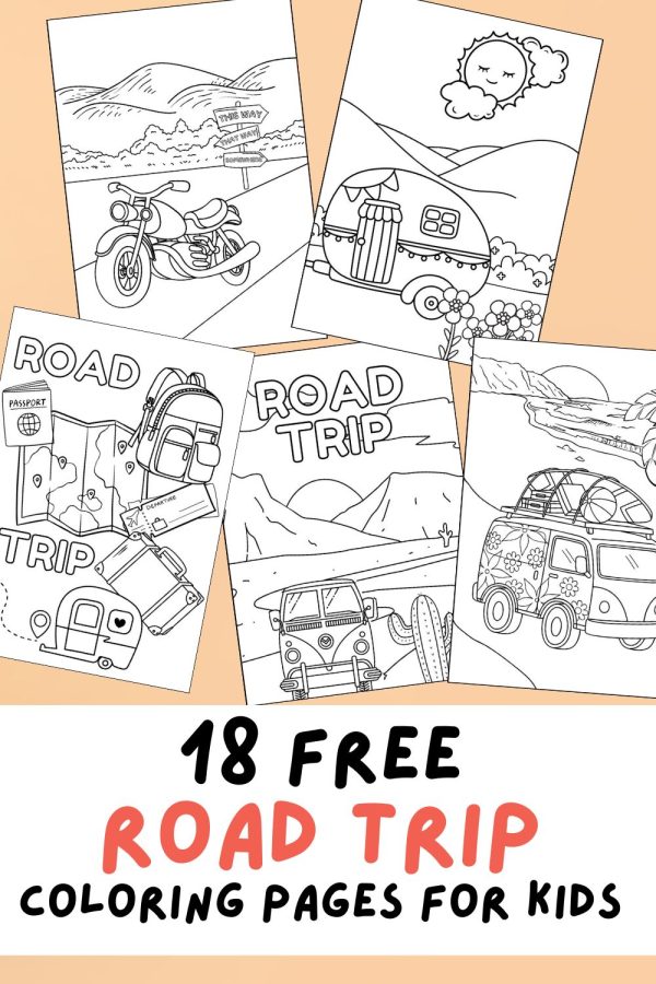 Free Printable Roadtrip Coloring Pages for Kids - Aunty Michelle's