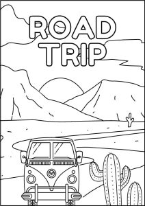 Free Printable Roadtrip Coloring Pages for Kids - Aunty Michelle's