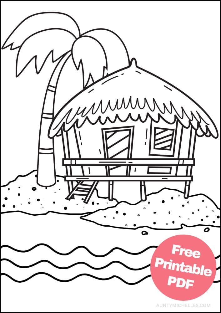 Free Printable Beach Coloring Pages for Kids - Aunty Michelle's