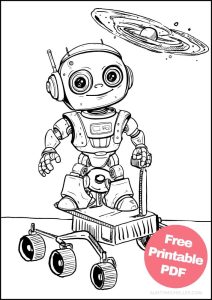 Free Printable Robot Coloring Pages for Kids - Aunty Michelle's