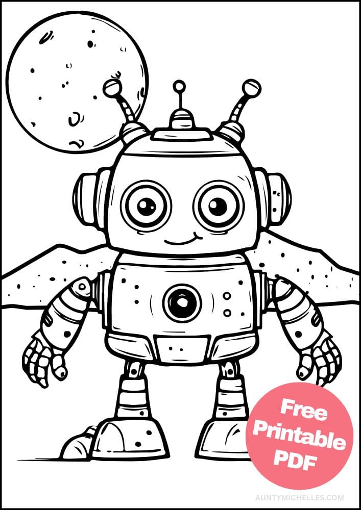 Free Printable Robot Coloring Pages for Kids - Aunty Michelle's