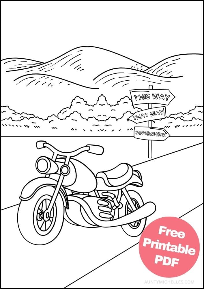 Free Printable Roadtrip Coloring Pages for Kids - Aunty Michelle's