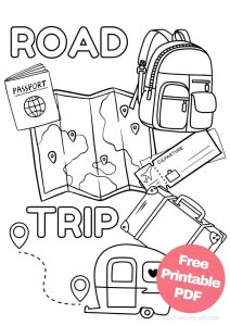 Free Printable Roadtrip Coloring Pages for Kids - Aunty Michelle's