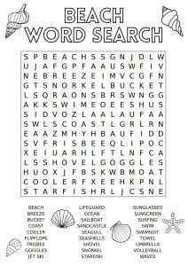 Free Printable Beach Worksheets for Kids - Aunty Michelle's