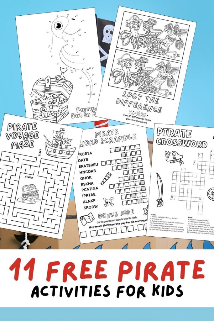Free Printable Pirate Worksheets for Kids - Aunty Michelle's