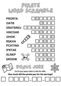 Free Printable Pirate Worksheets for Kids - Aunty Michelle's
