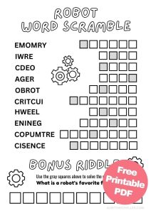 Free Printable Robots Worksheets for Kids - Aunty Michelle's