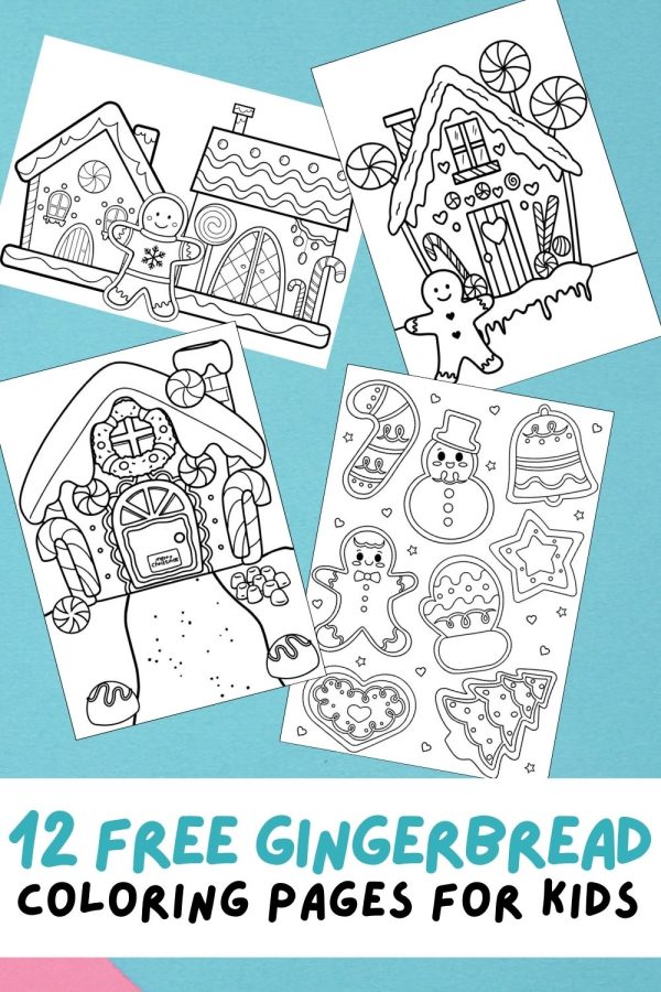 Free Gingerbread House Coloring Pages for Kids - Aunty Michelle's