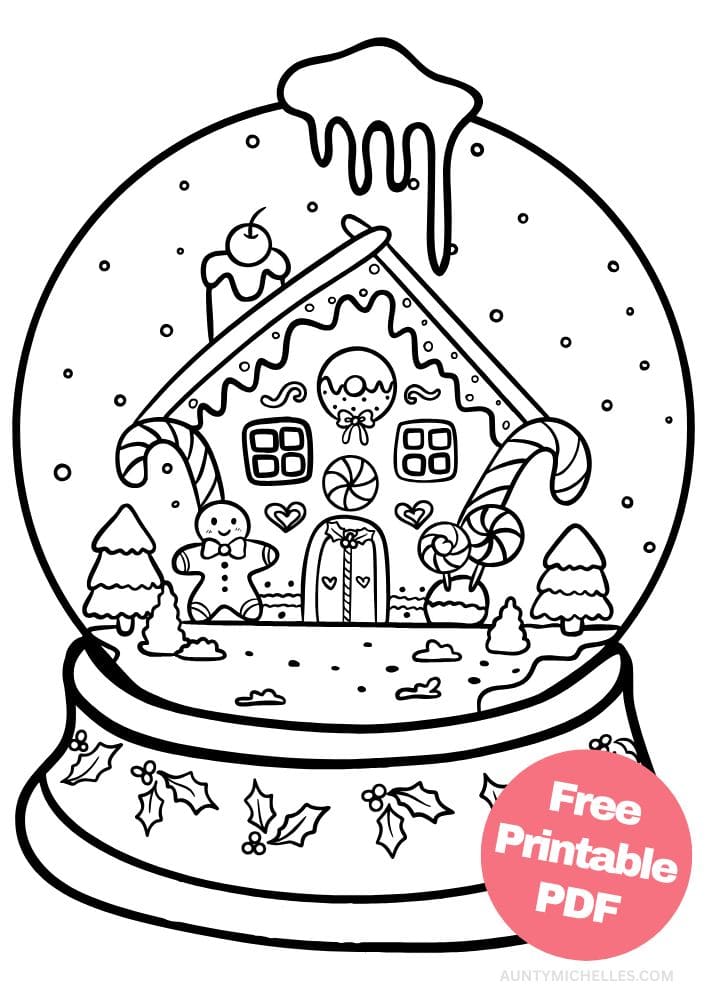 Free Gingerbread House Coloring Pages for Kids - Aunty Michelle's