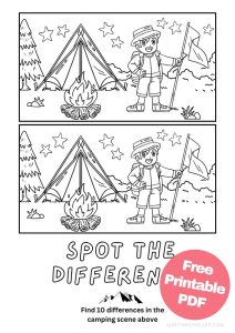 Free Printable Camping Activities for Kids - Aunty Michelle's