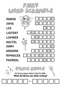 Free Printable Fairy Activities for Kids - Aunty Michelle's