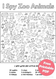 Free Printable Zoo Activities for Kids - Aunty Michelle's