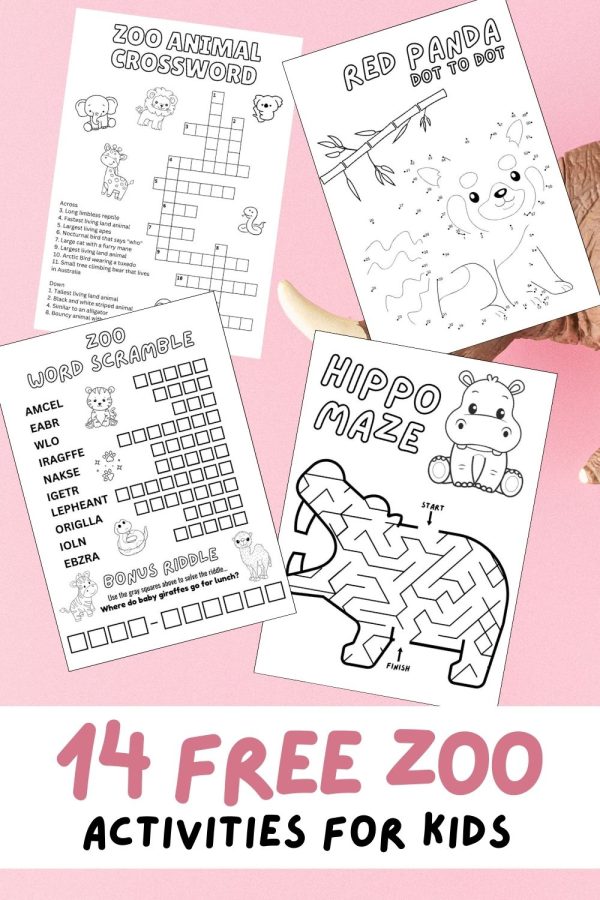 Free Printable Zoo Activities for Kids - Aunty Michelle's