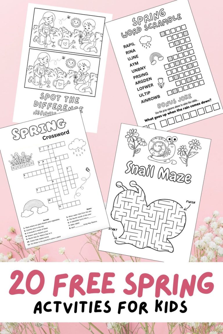Free Printable Spring Activities for Kids - Aunty Michelle's