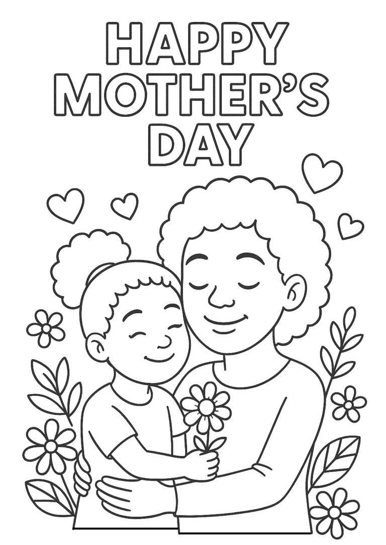 Free Printable Mother's Day Coloring Pages for Kids - Aunty Michelle's