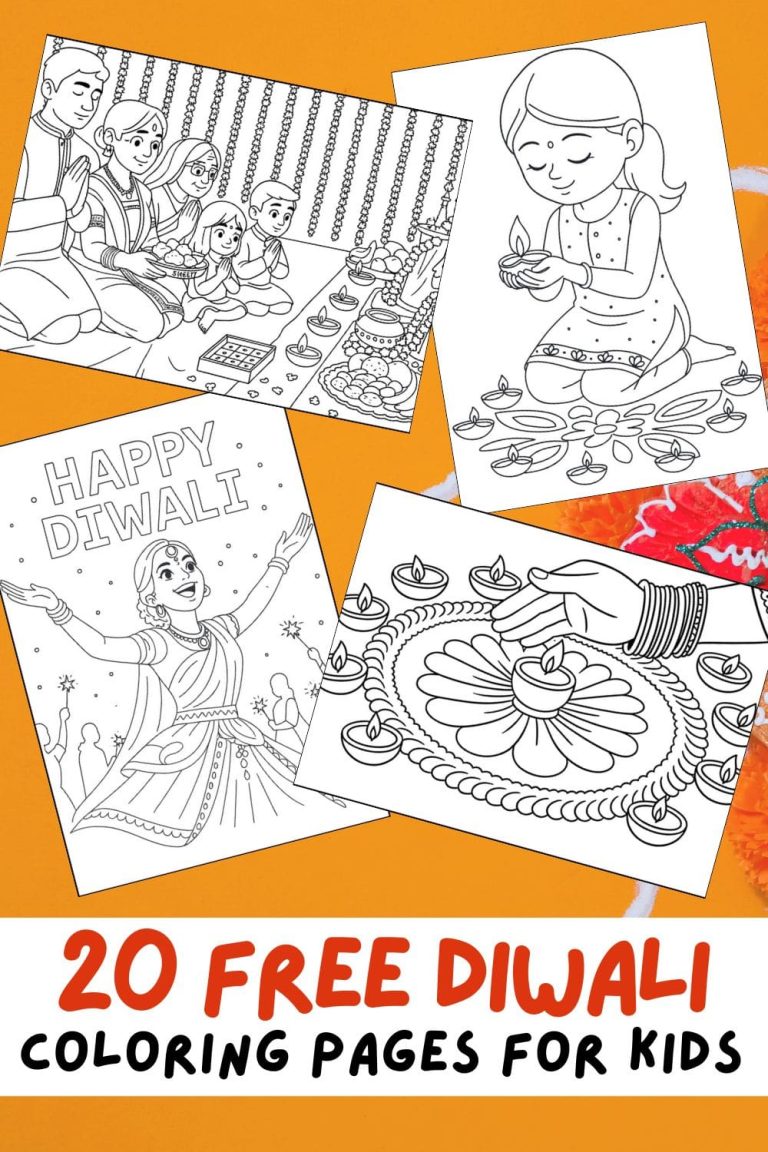 Free Printable Diwali Coloring Pages for Kids - Aunty Michelle's