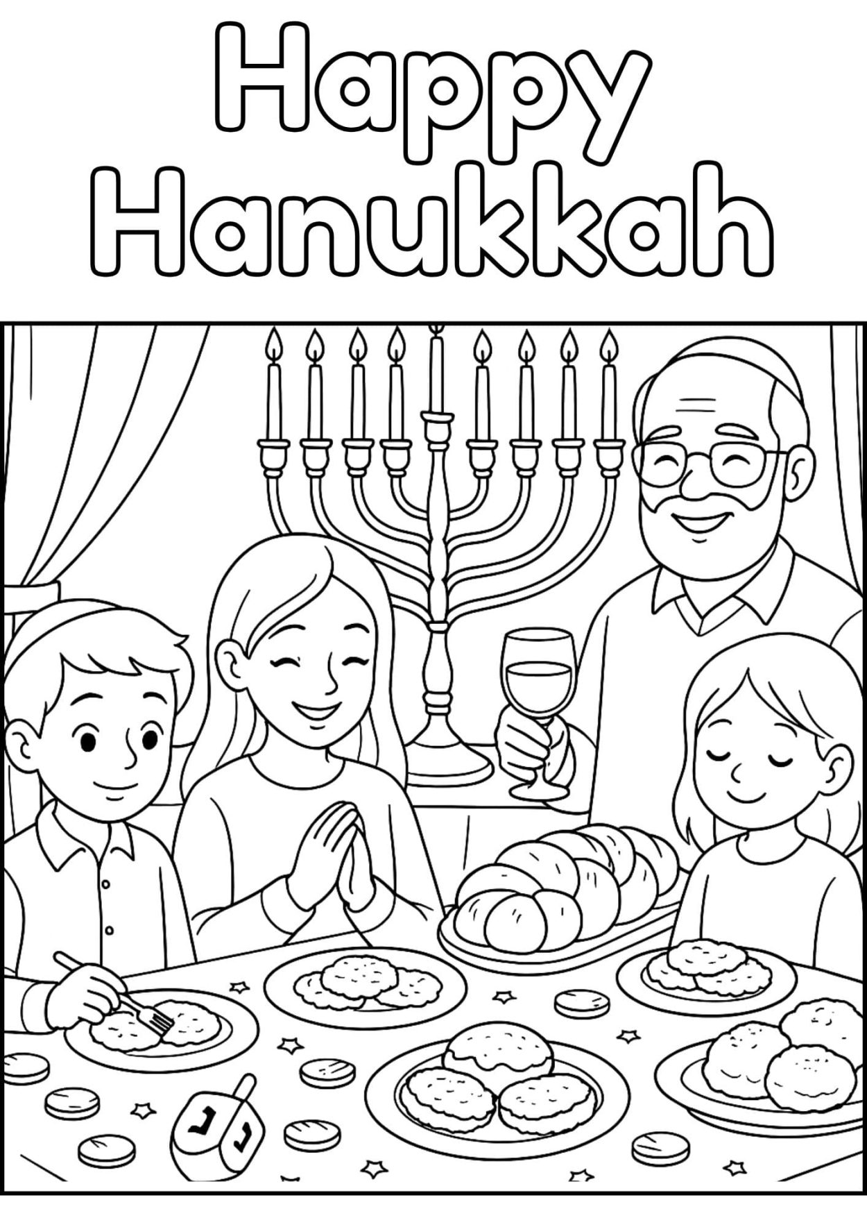 Free Printable Hanukkah Coloring Pages for Kids - Aunty Michelle's