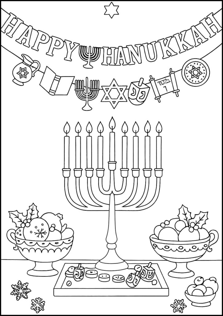 Free Printable Hanukkah Coloring Pages for Kids - Aunty Michelle's