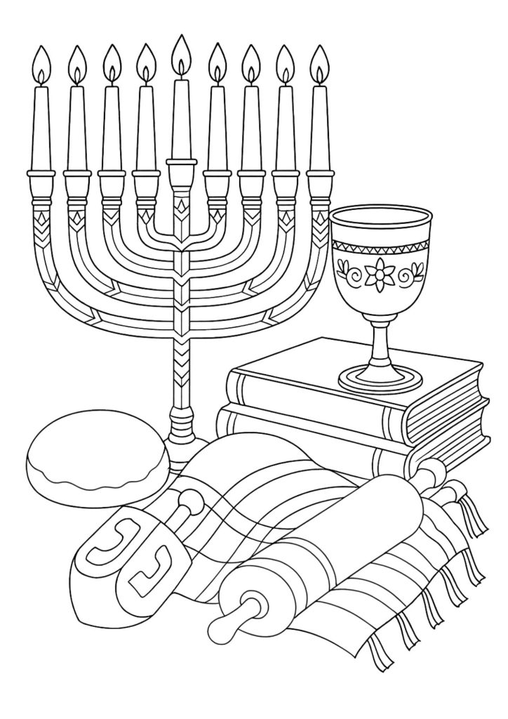 Free Printable Hanukkah Coloring Pages for Kids - Aunty Michelle's