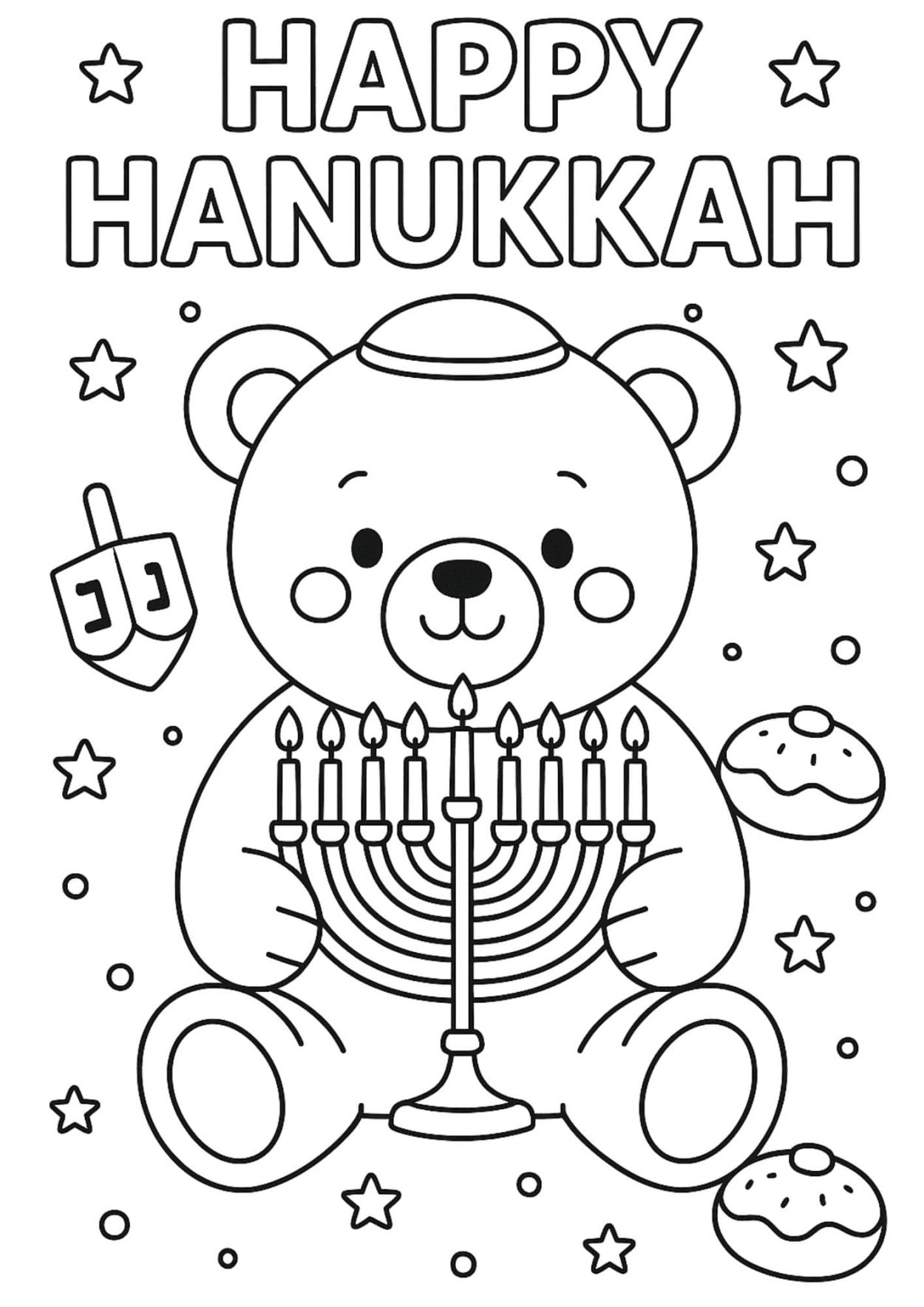 Free Printable Hanukkah Coloring Pages for Kids - Aunty Michelle's
