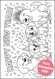 Free Printable New Year's Coloring Pages for Kids - Aunty Michelle's