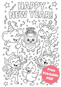 Free Printable New Year's Coloring Pages for Kids - Aunty Michelle's