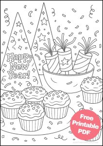 Free Printable New Year's Coloring Pages for Kids - Aunty Michelle's