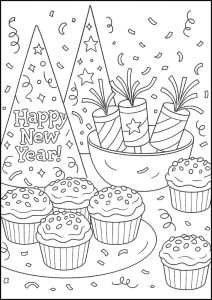 Free Printable New Year's Coloring Pages for Kids - Aunty Michelle's