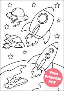 Free Printable Spaceship Coloring Pages for Kids - Aunty Michelle's