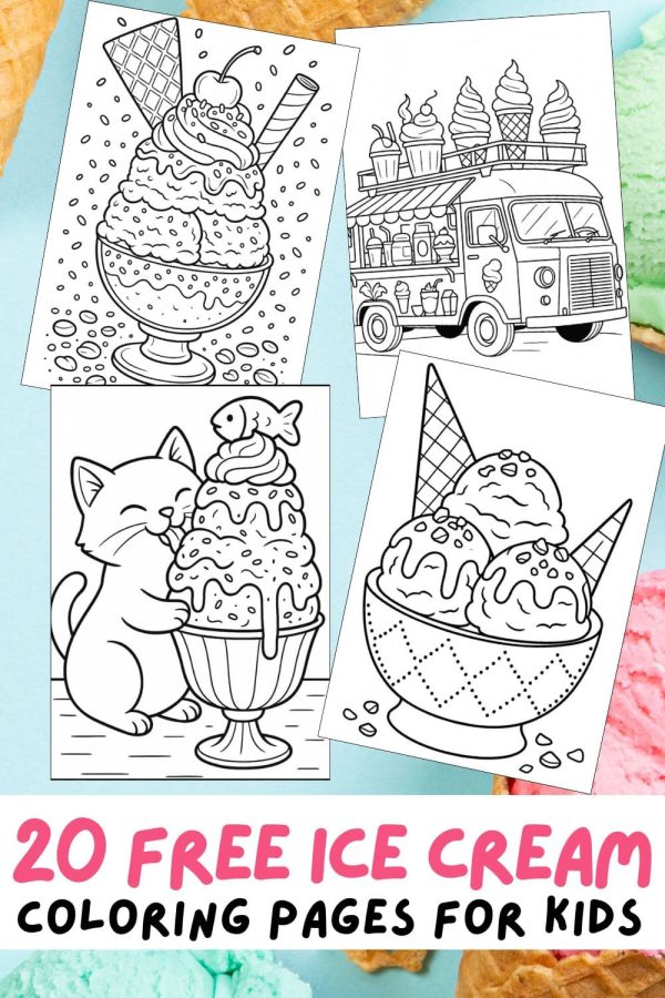 Free Printable Ice Cream Coloring Pages for Kids - Aunty Michelle's