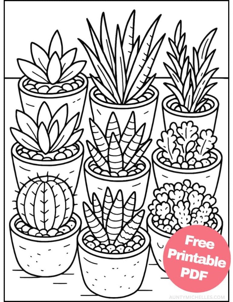Free Printable Plant Coloring Pages for Kids - Aunty Michelle's