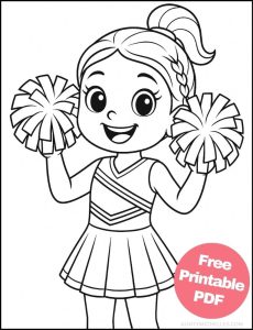 Free Printable Cheerleading Coloring Pages for Kids - Aunty Michelle's