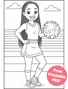 Free Printable Cheerleading Coloring Pages for Kids - Aunty Michelle's