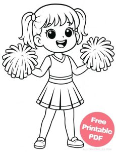 Free Printable Cheerleading Coloring Pages for Kids - Aunty Michelle's