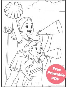 Free Printable Cheerleading Coloring Pages for Kids - Aunty Michelle's