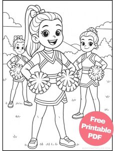 Free Printable Cheerleading Coloring Pages for Kids - Aunty Michelle's