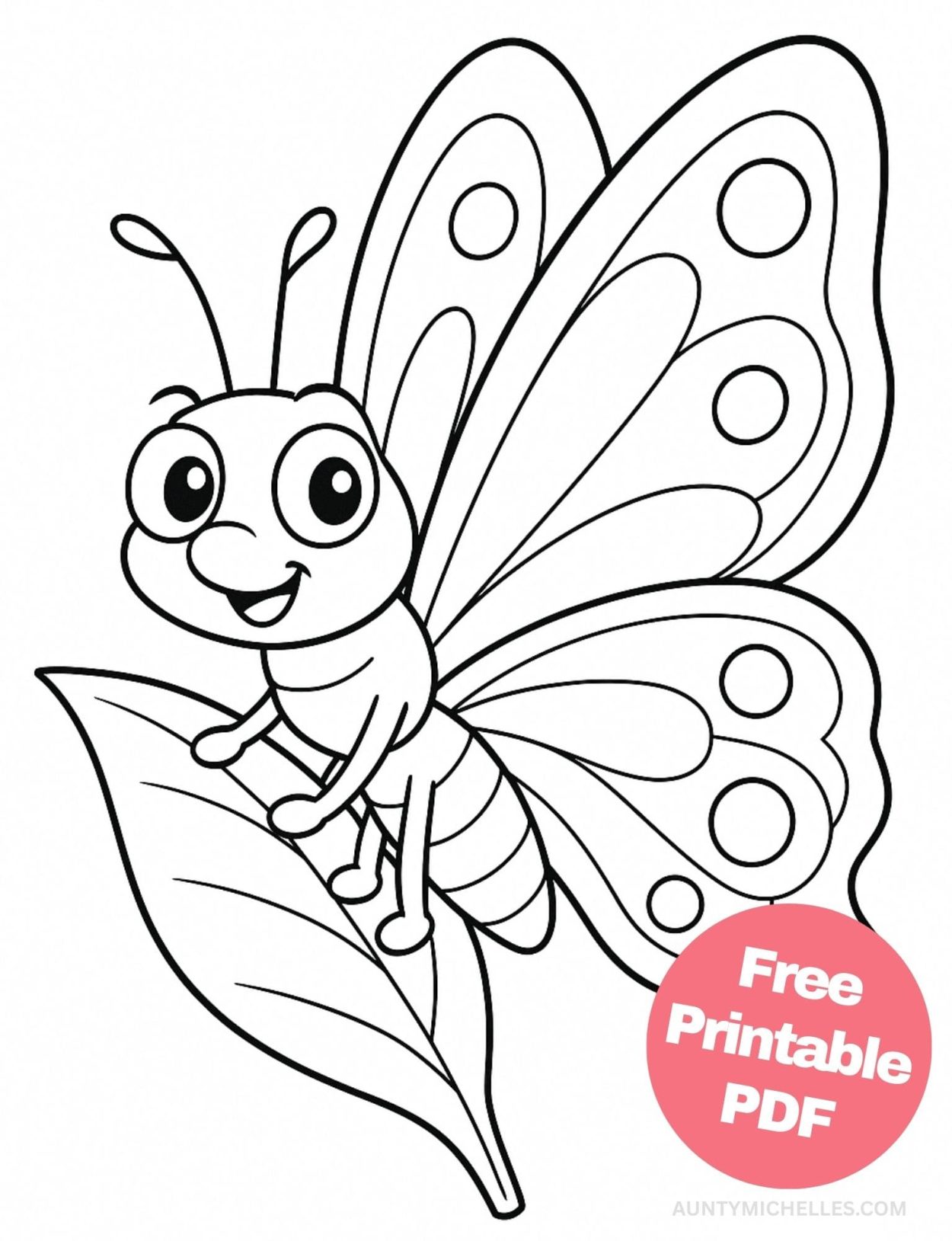 Free Printable Butterfly Coloring Pages for Kids - Aunty Michelle's