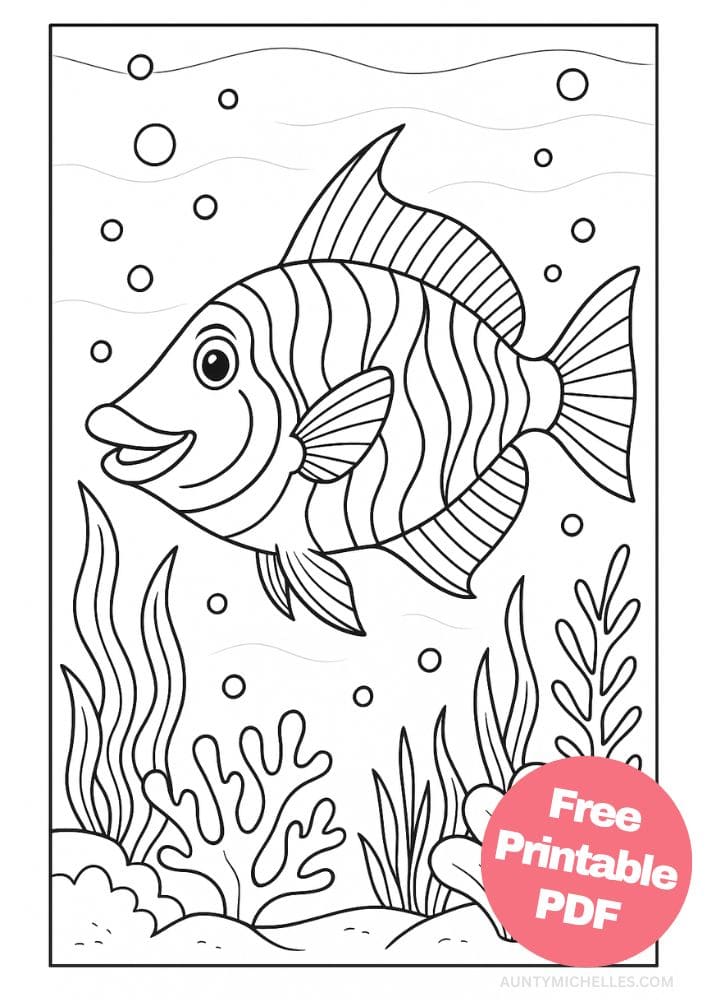 Free Printable Fish Coloring Pages for Kids - Aunty Michelle's