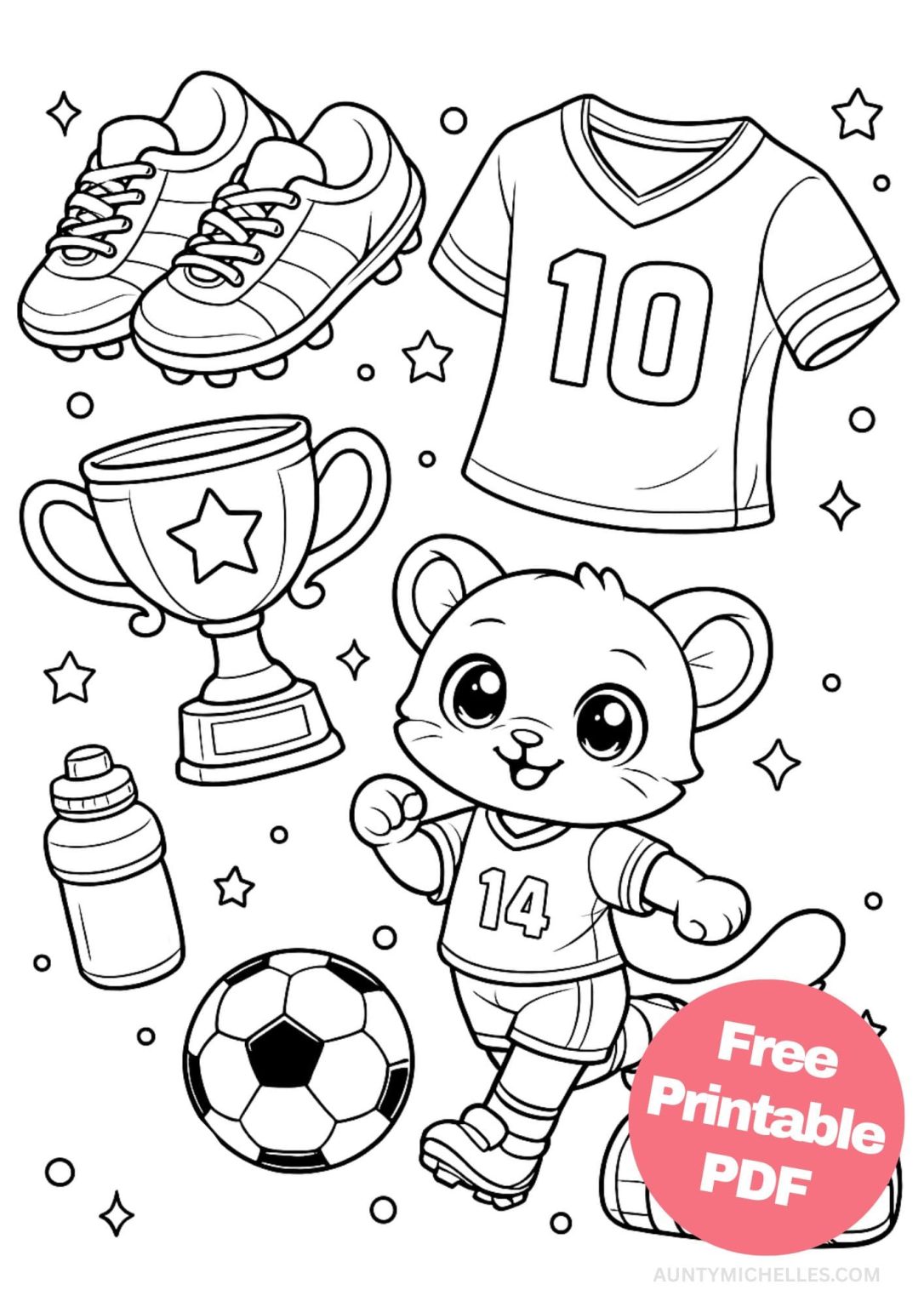 Free Printable Soccer Coloring Pages for Kids - Aunty Michelle's