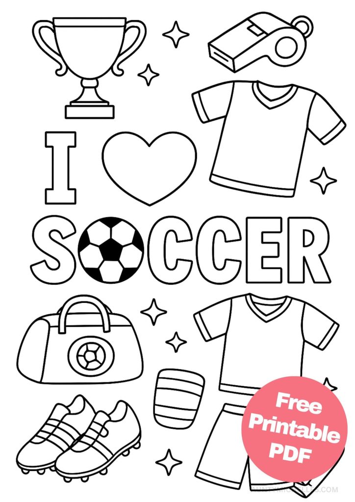 Free Printable Soccer Coloring Pages for Kids - Aunty Michelle's