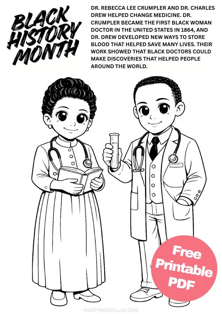 Free Printable Black History Month Coloring Pages for Kids - Aunty ...
