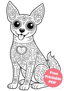 Free Printable Day of the Dead Coloring Pages for Kids - Aunty Michelle's